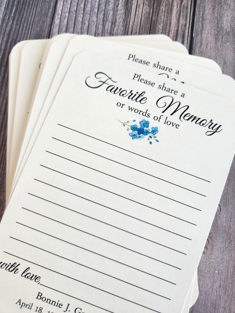 Handmade Memorial Share a Memory Cards - Share Words of Love ...