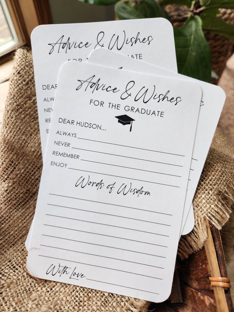 Set of 12 HANDMADE Graduation Wishes Cards - Minimalist Design ...