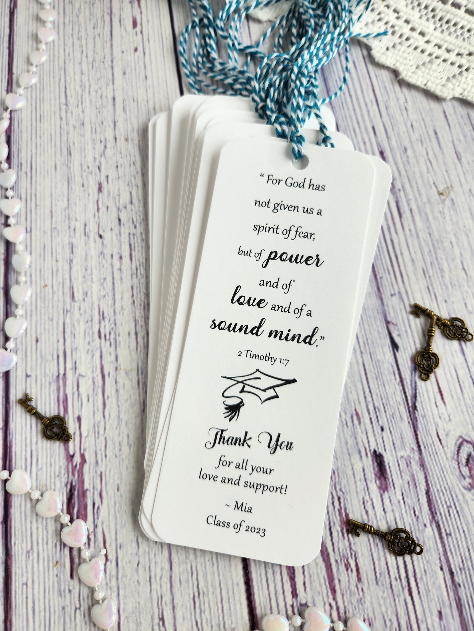 Set of 8 Graduation Bookmark Favors / Handmade Graduation Party ...