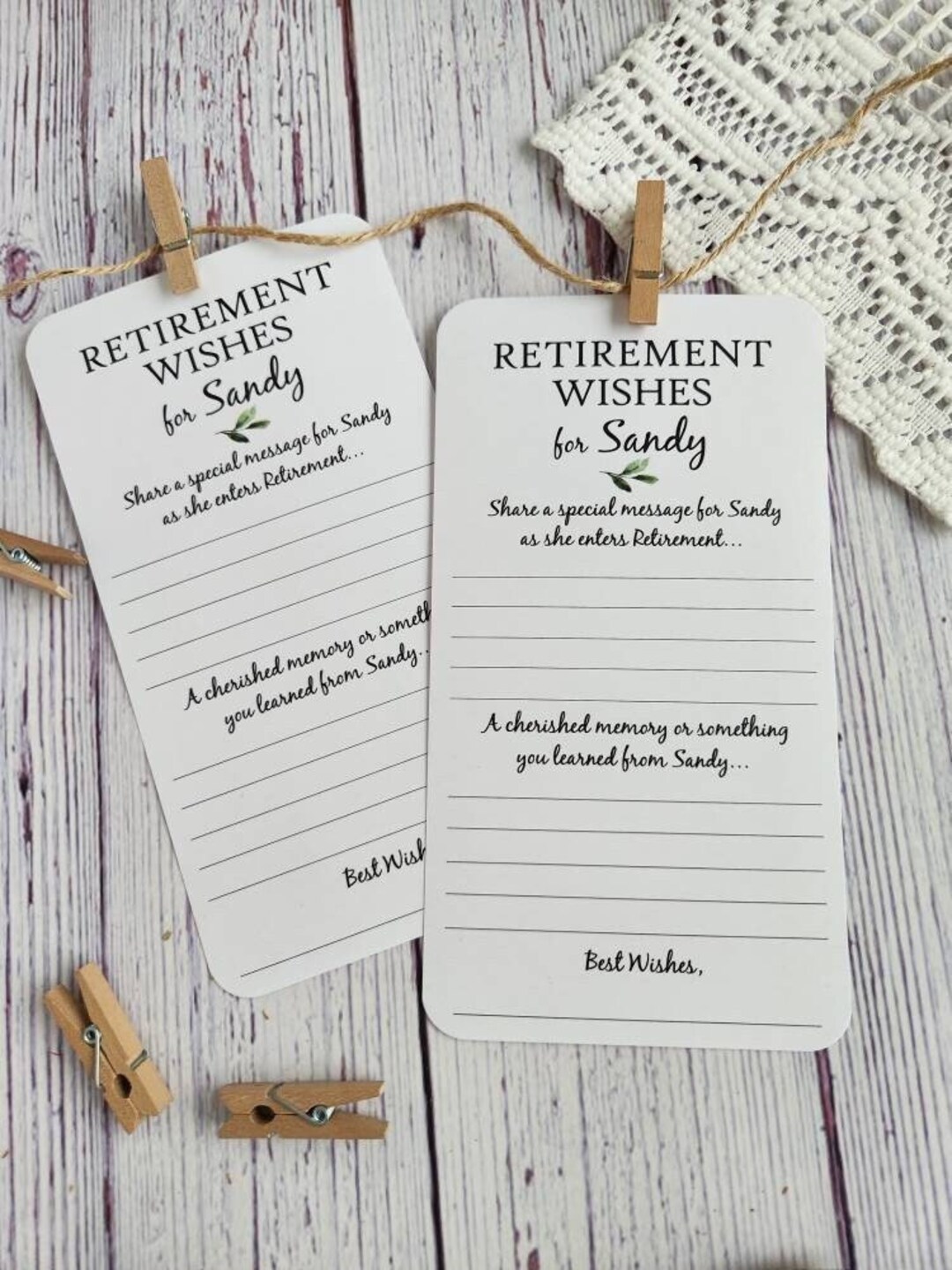 Set of 12 Handmade Retirement Wishes and Memories Cards - Keepsake for ...