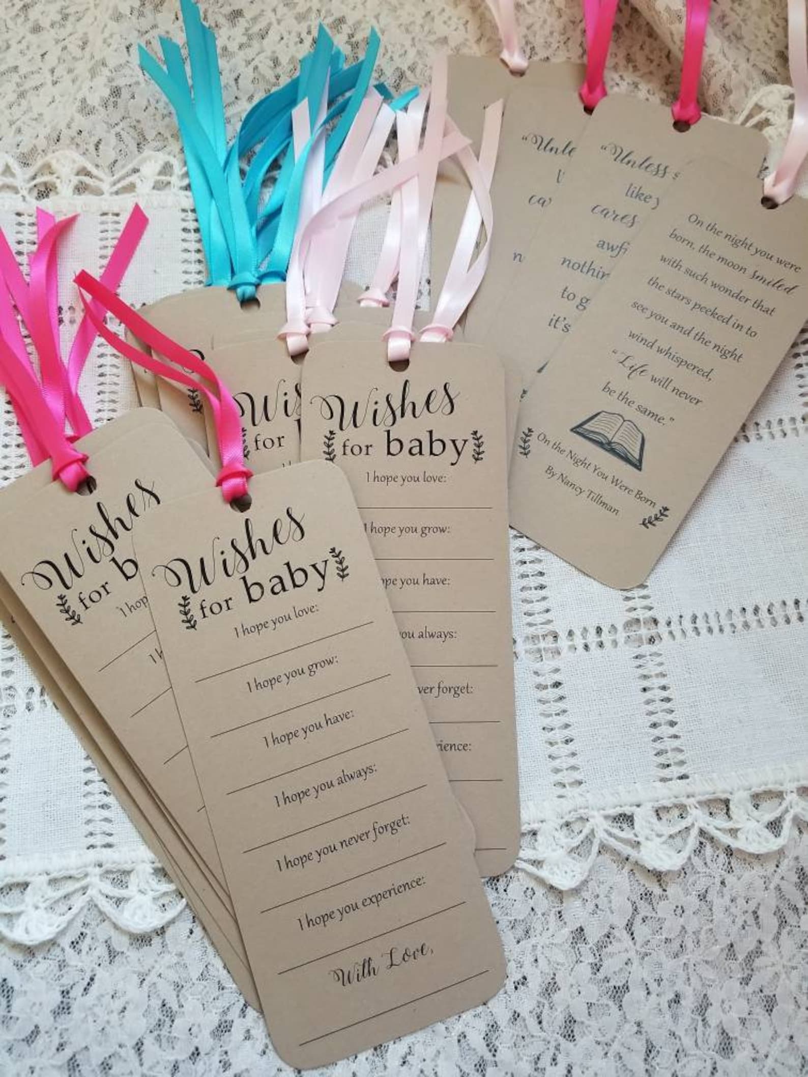 Set of 8 Wishes for Baby Bookmarks With Children Book Quotes on ...