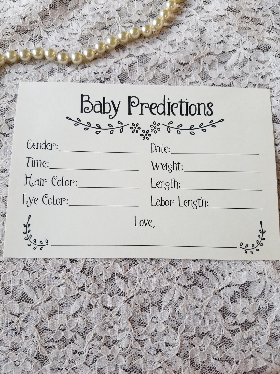 12 Baby Prediction Cards / Guess the Baby Stats Cards / Kraft Card ...
