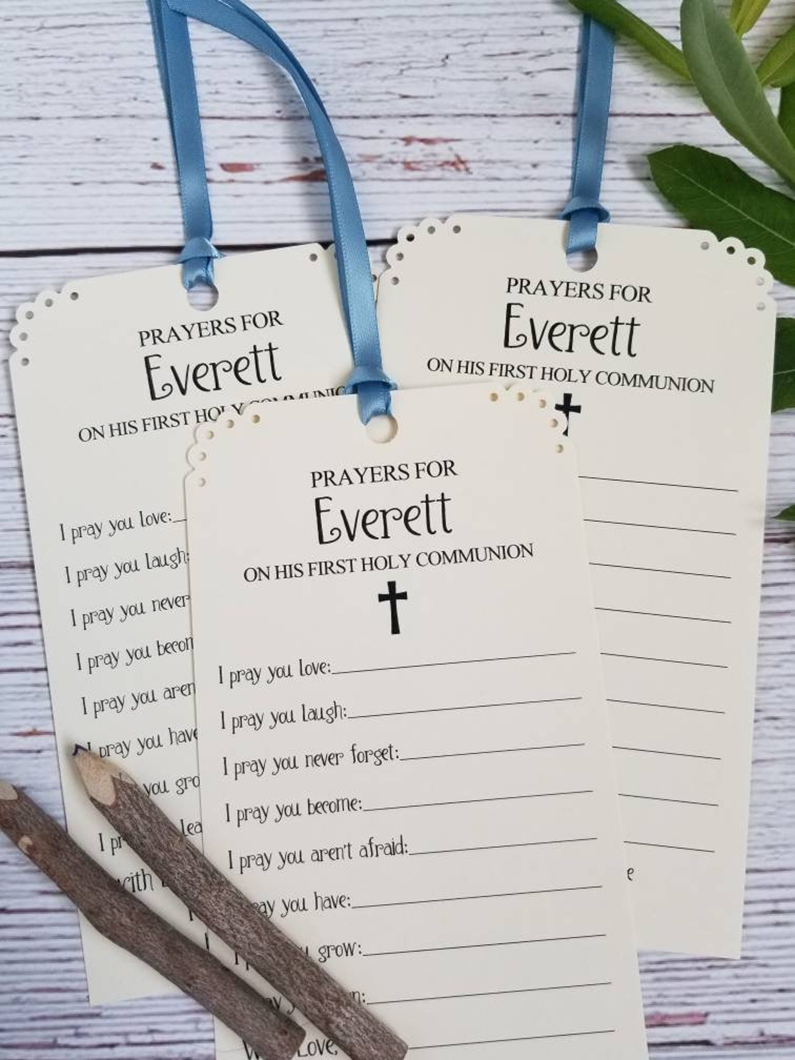 Set of 12 Handmade First Holy Communion Prayer Cards - Wishing Tree ...