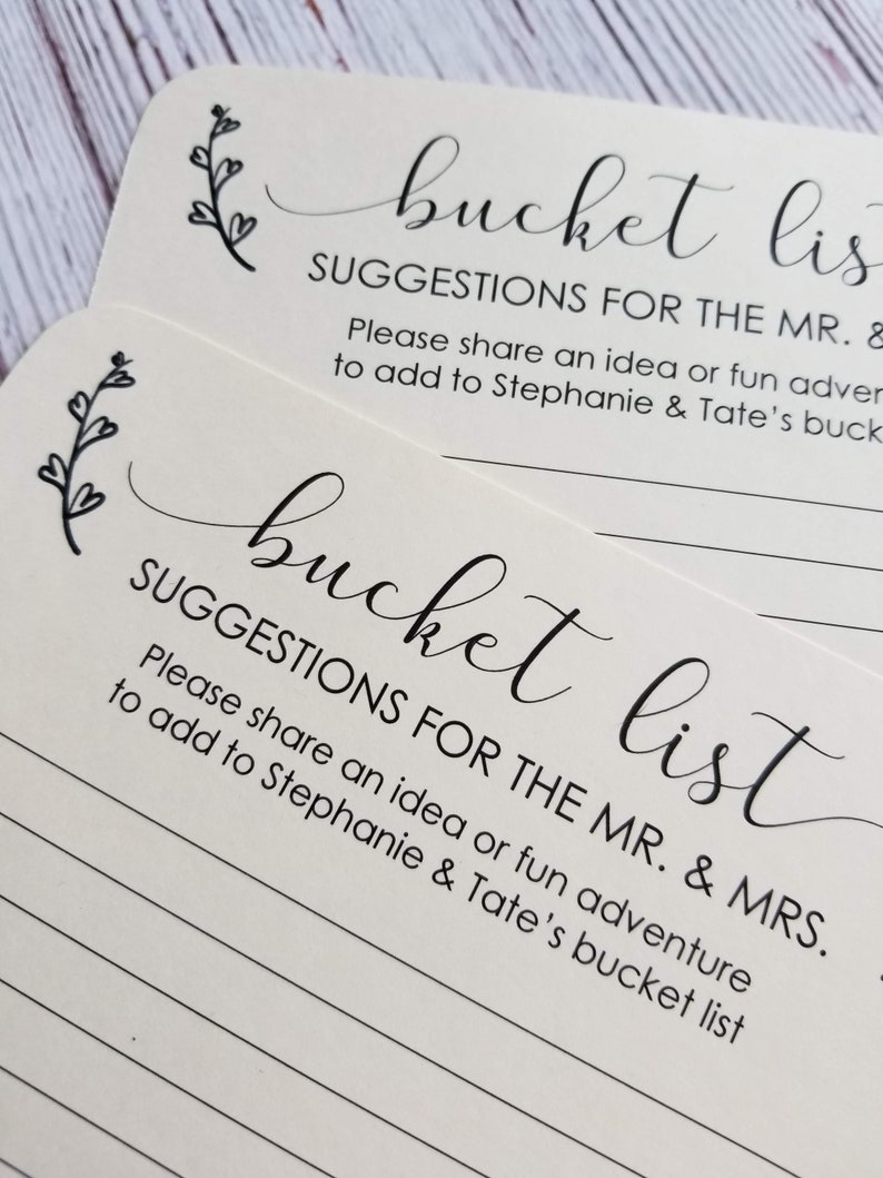 Handmade Couples Bucket List Cards for Wedding or Bridal - Etsy