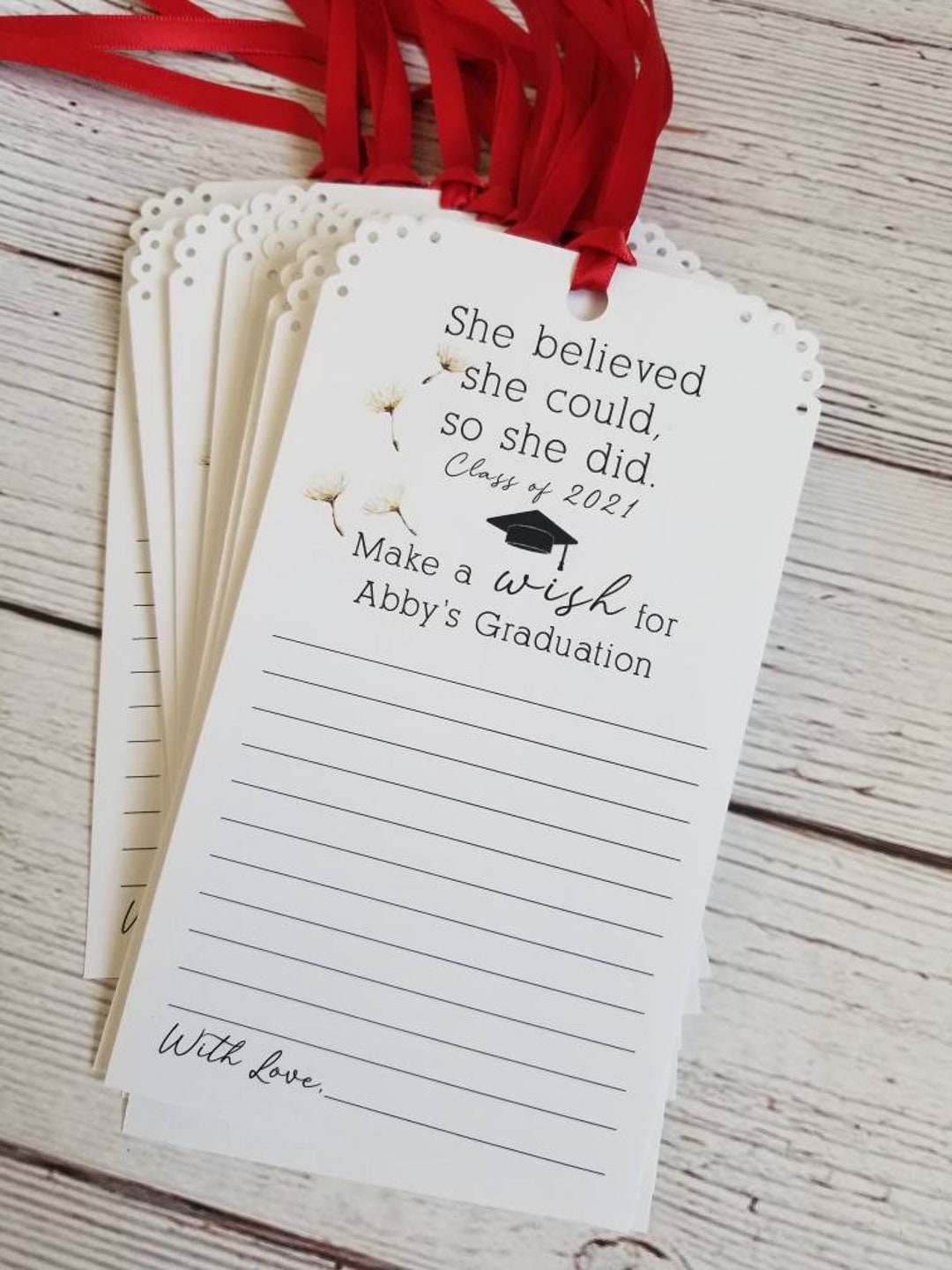 Set of 12 Graduation Wishes & Advice Tags - Handmade Personalized ...