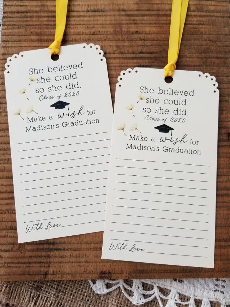 Set of 12 Graduation Wishes & Advice Tags - Handmade Personalized ...