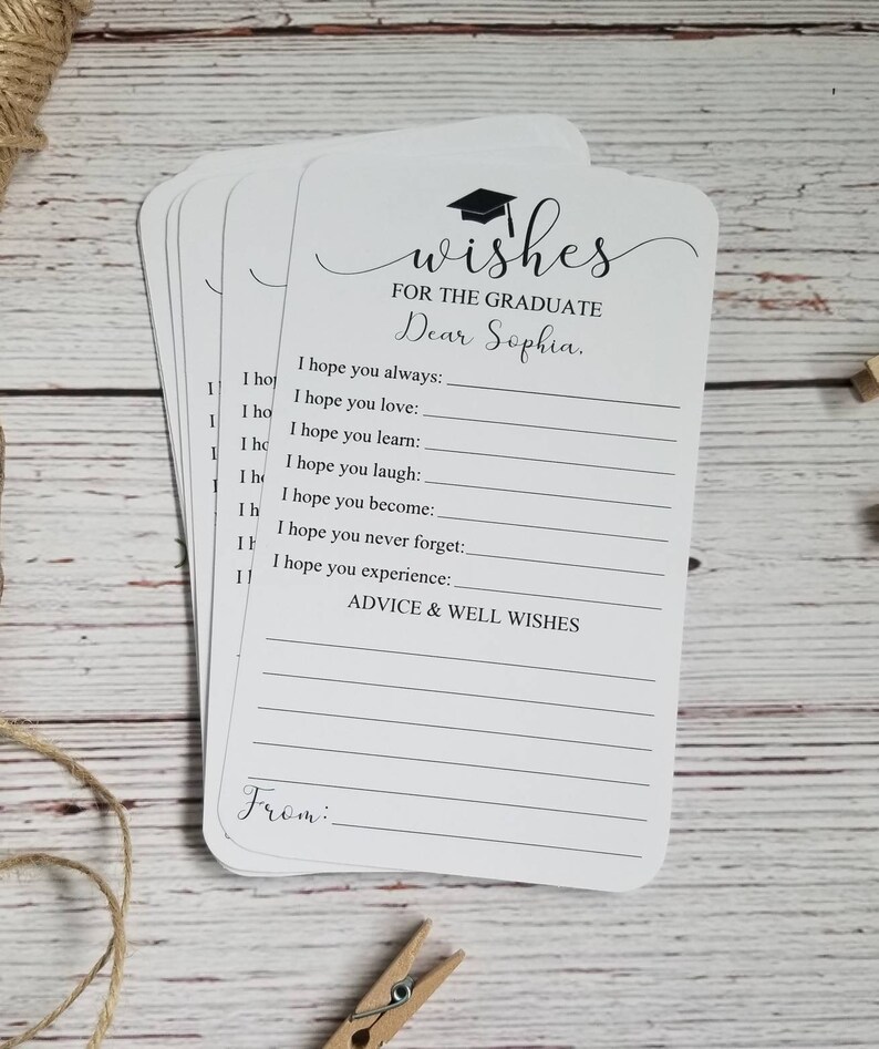 Set of 12 Graduation Wishes Cards Advice Cards for - Etsy