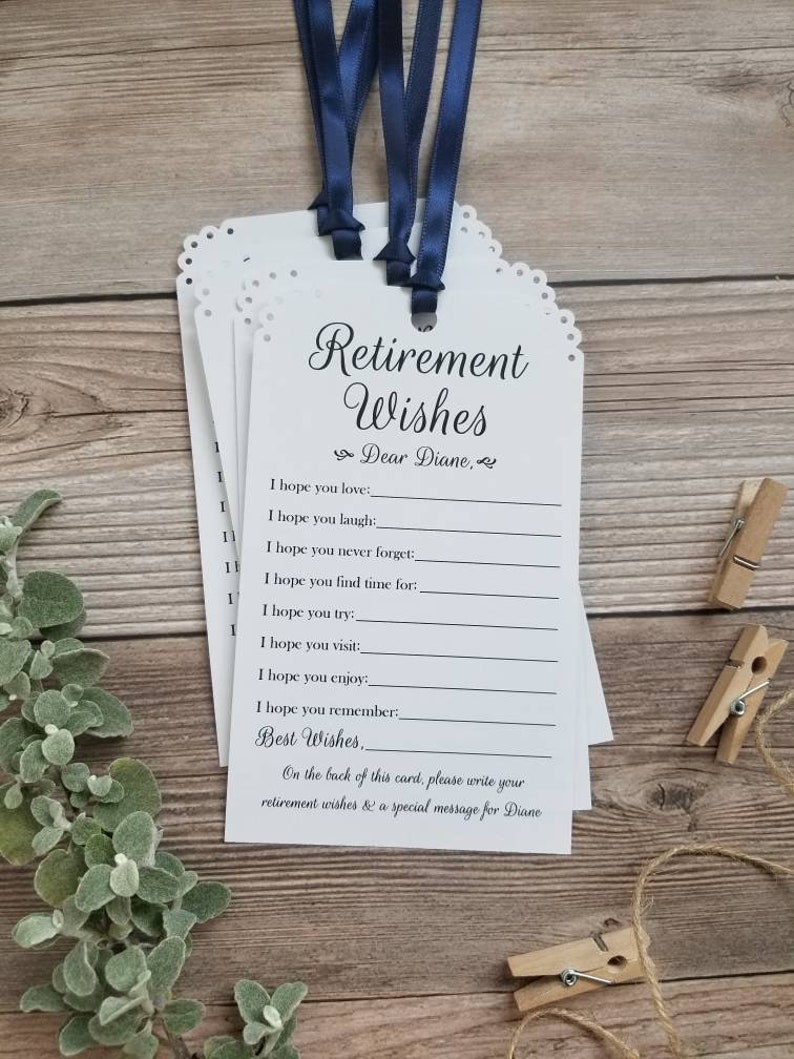 Retirement Wishes - Set of 12 Retirement Wishing Tree Tags - Advice for ...