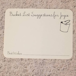 Handmade Bucket List Cards - Personalized Retirement Wish Cards ...