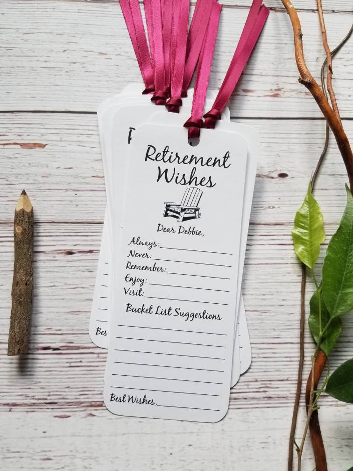 8 Handmade Retirement Wishing Tree Tags / Bookmarks / - Etsy