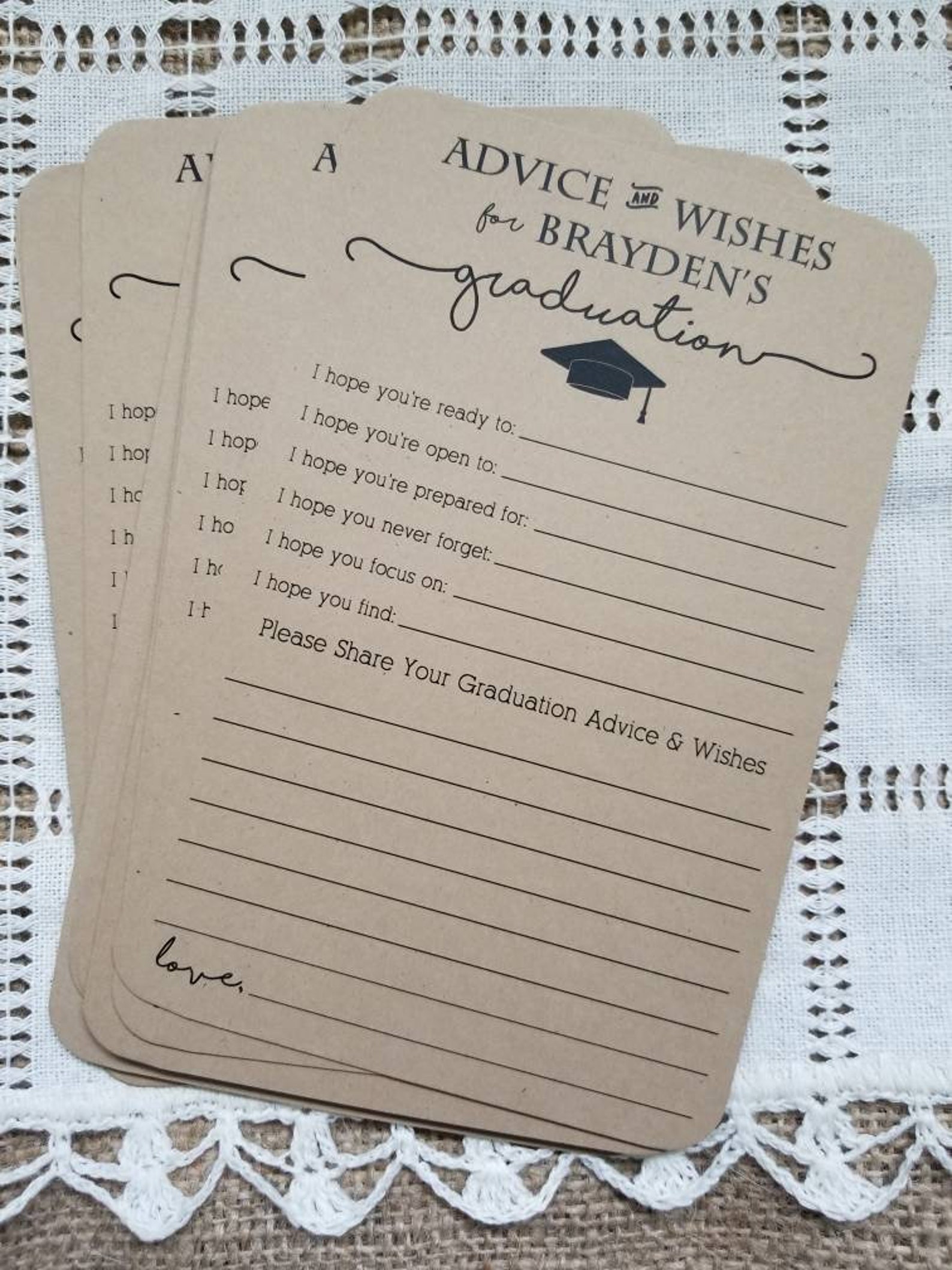 Handmade Graduation Wishes & Advice Cards Graduation Gift - Etsy