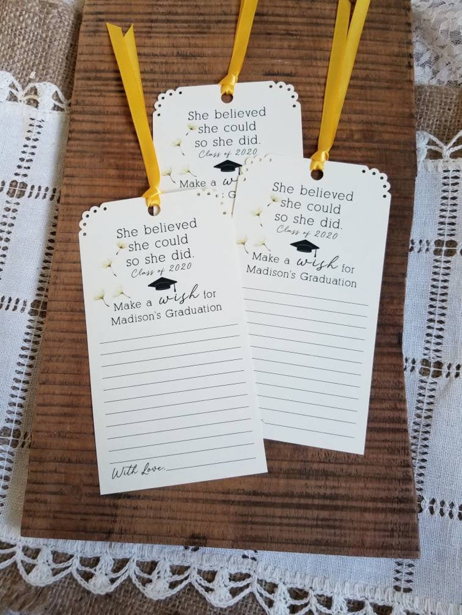 Set of 12 Graduation Wishes & Advice Tags Handmade | Etsy