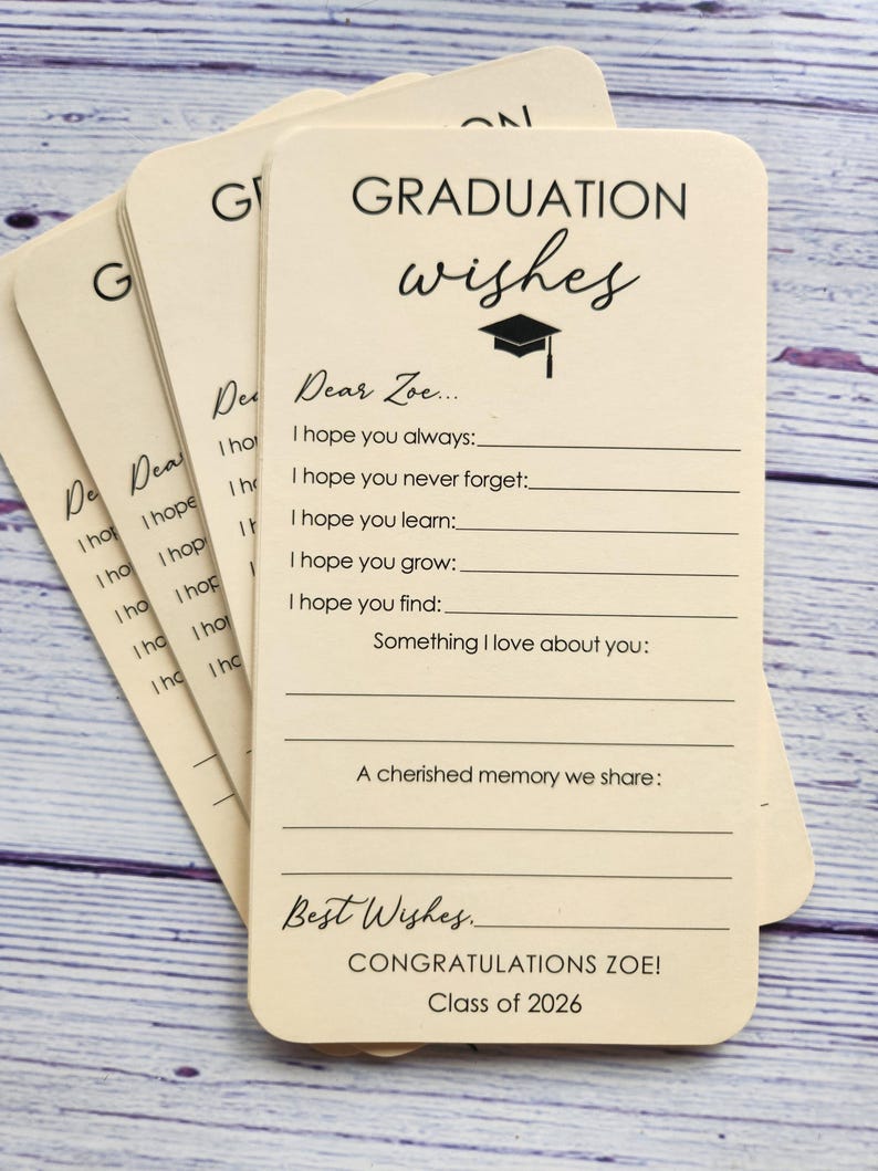Set of 12 Handmade Graduation Wishes Cards - Advice Cards for ...