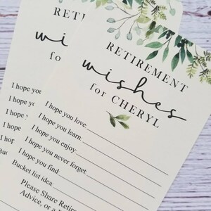 Set of 12 Handmade Retirement Wishes Advice Cards - Greenery - Share a ...