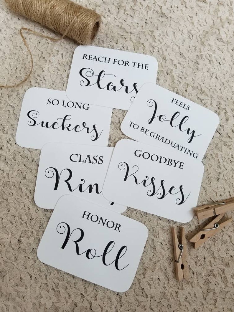 8 Handmade Graduation Candy Jar Signs / Graduation Party Favor - Etsy