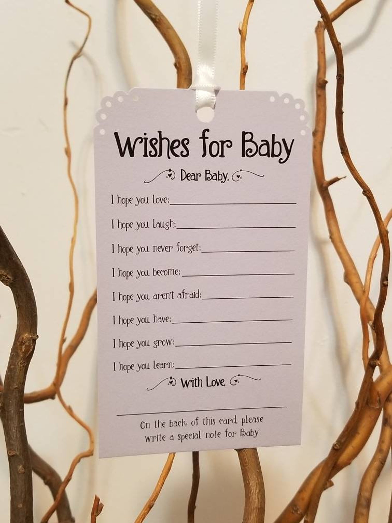 Set of 12 Baby Shower Wishing Tree Tags / Advice Tags / Wish | Etsy