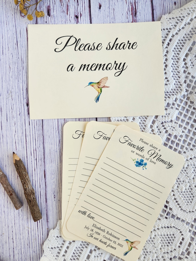 Handmade Memorial Share a Memory Cards - Share Words of Love ...