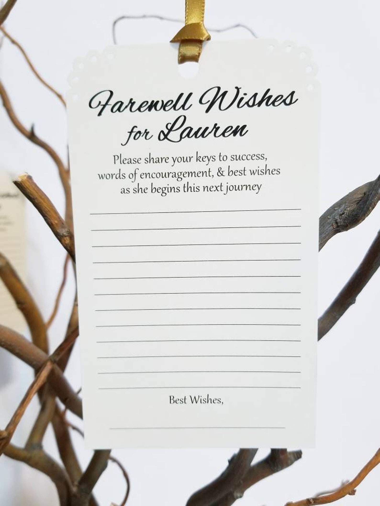 College Send off Farewell Wishing Tree Tags Handmade Set of - Etsy