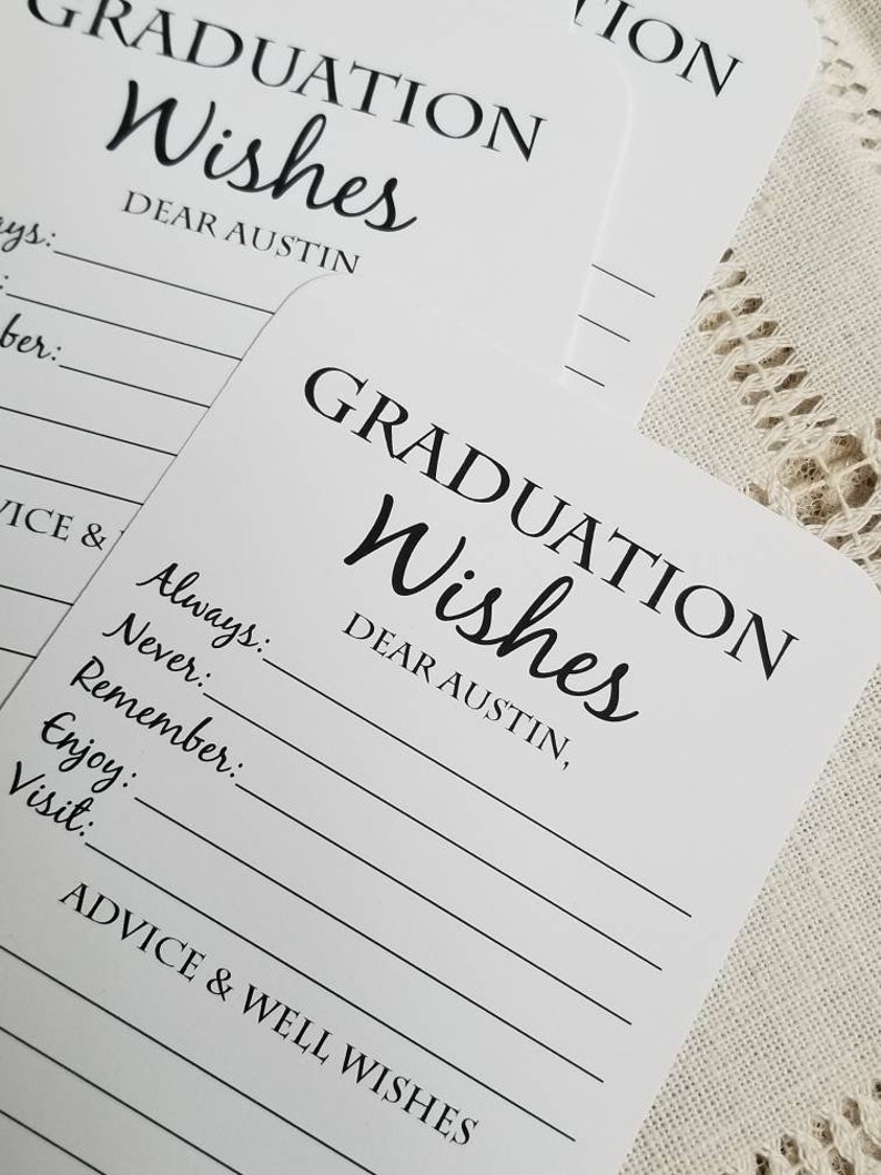 Set of 12 Graduation Wishes Cards Advice Cards for - Etsy