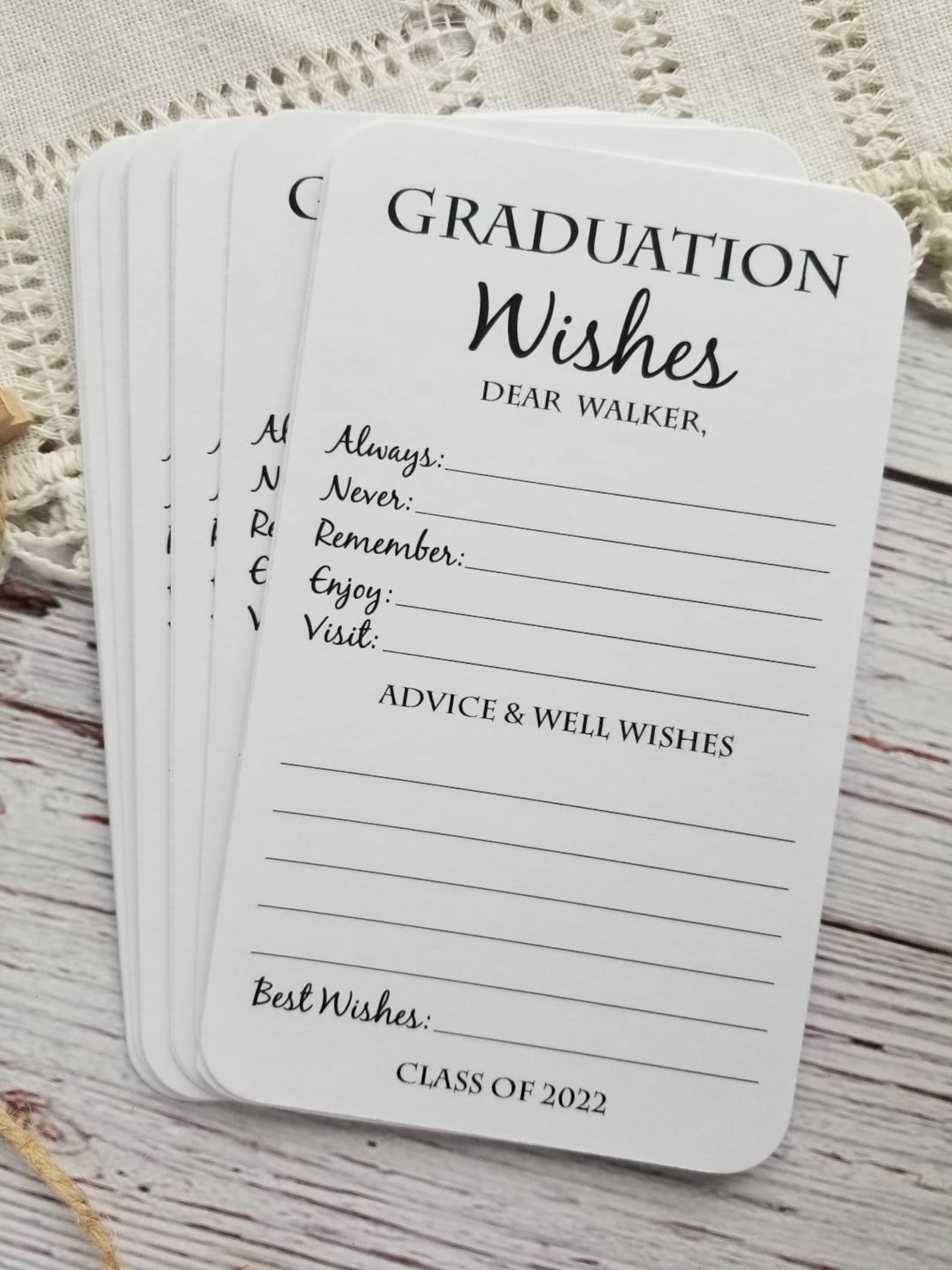 Set of 12 Graduation Wishes Cards Advice Cards for - Etsy