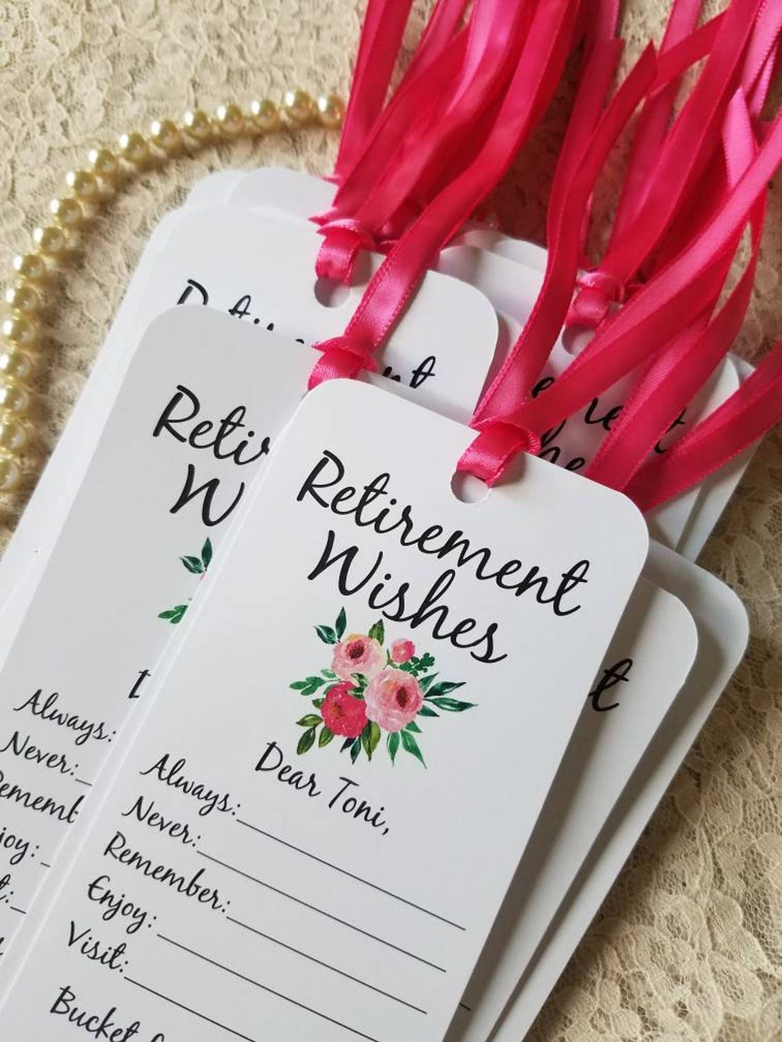 Set of 8 Retirement Wishing Tree Tags / Bookmarks / Retirement - Etsy