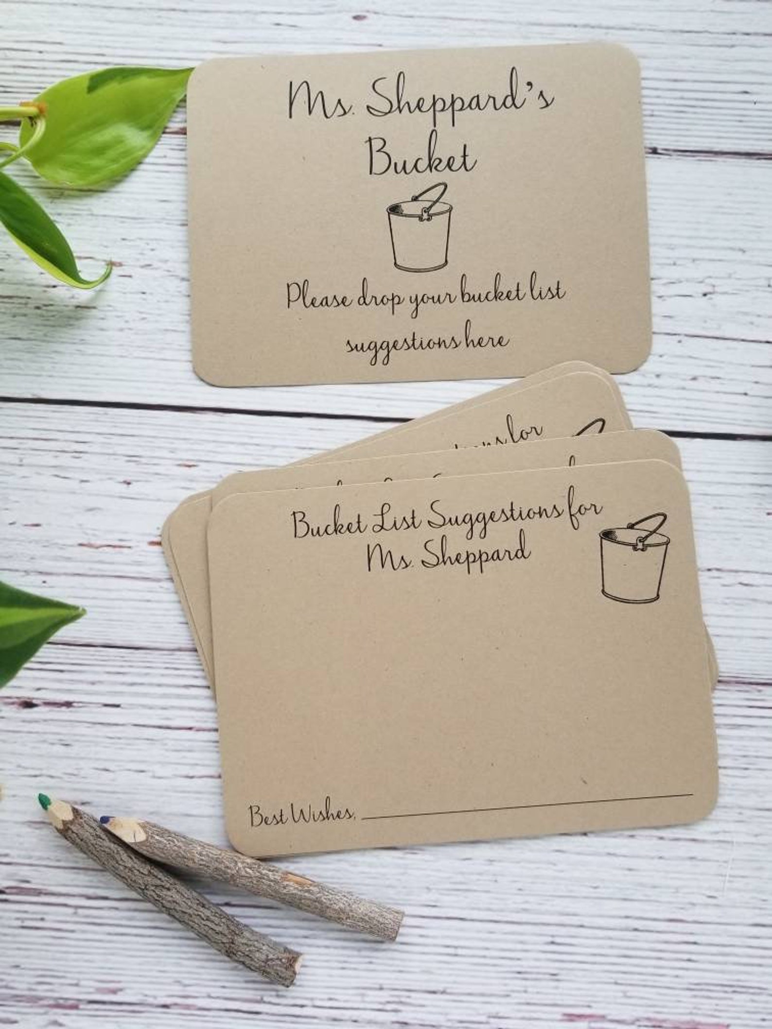 Handmade Bucket List Cards - Personalized Retirement Wish Cards ...