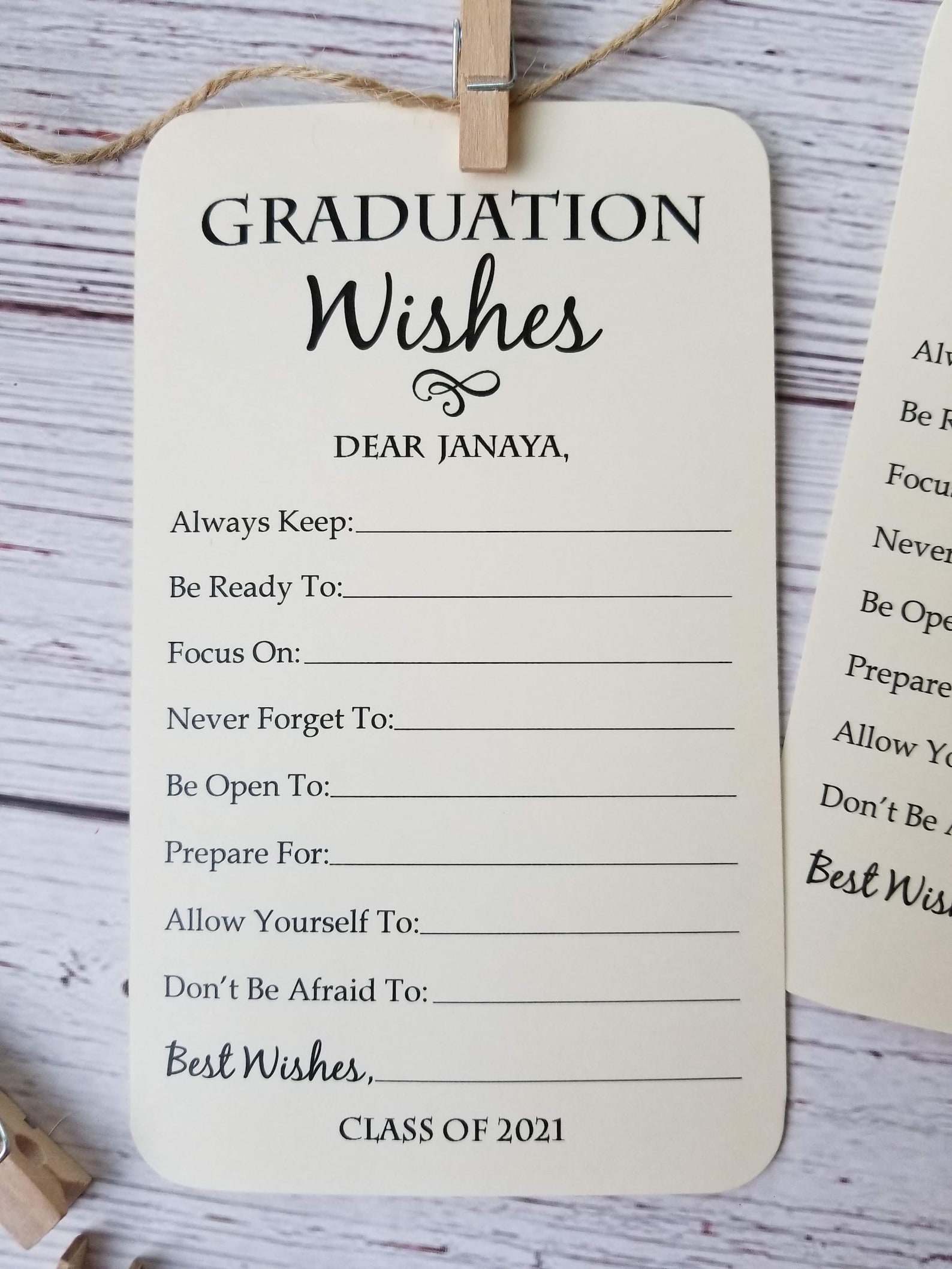 Set of 12 Graduation Wishes Cards Advice Cards for Graduation Party ...