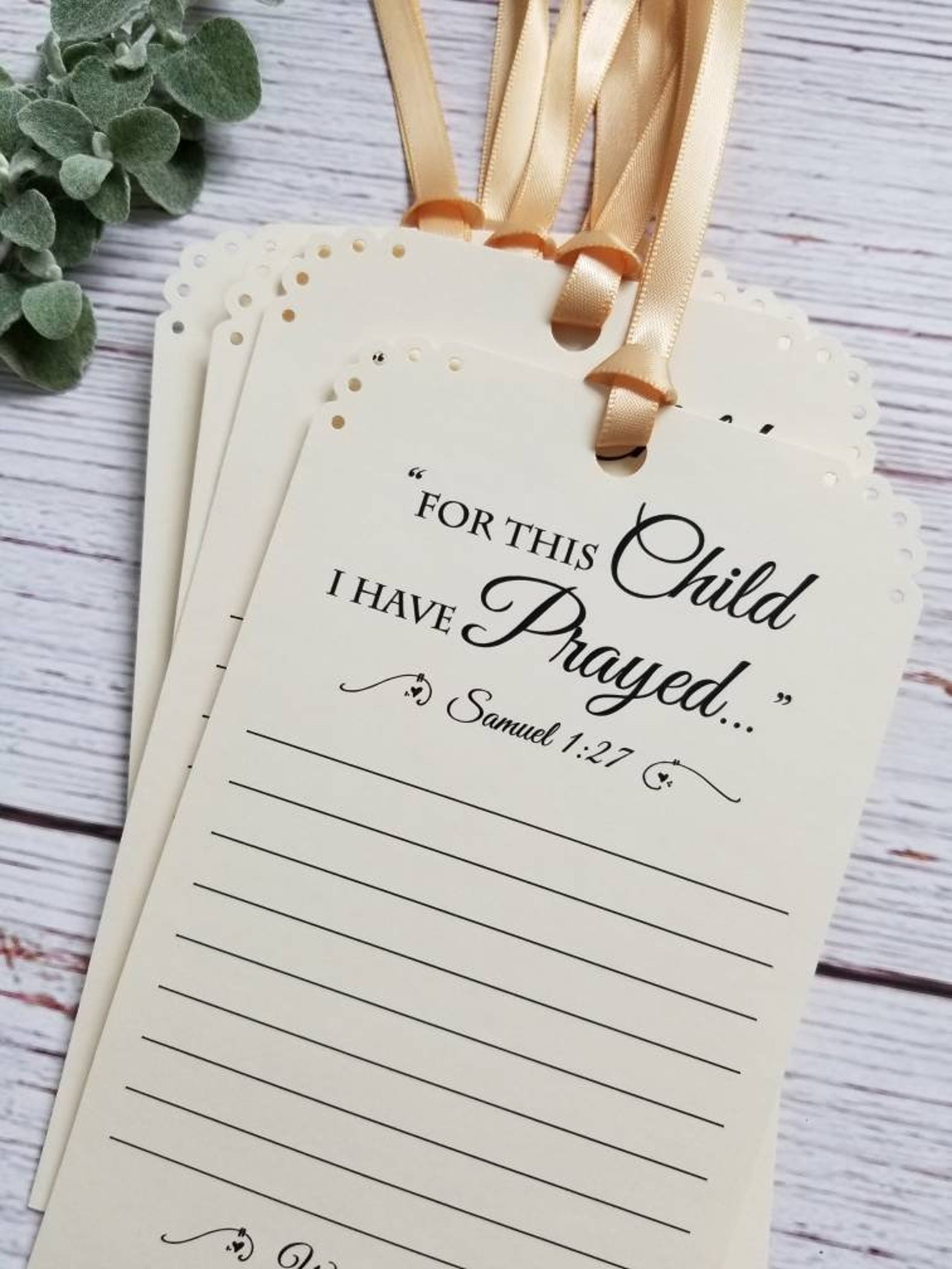 Set of 12 Baby Shower or Baptism Wishing Tree Tags - for This Child I ...