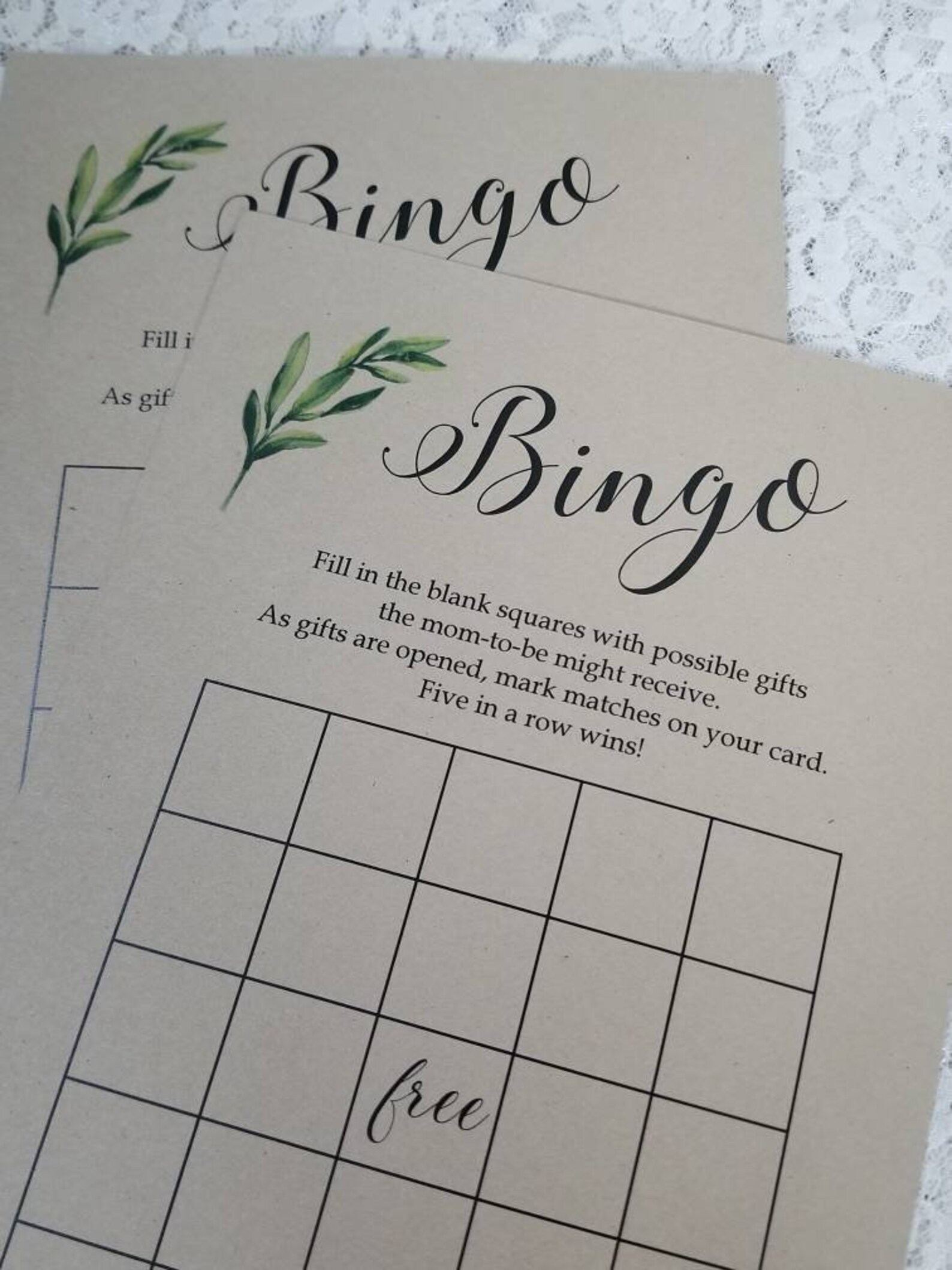 Set of 12 Handmade Baby Bingo Gift Opening Game / Baby Shower Game ...