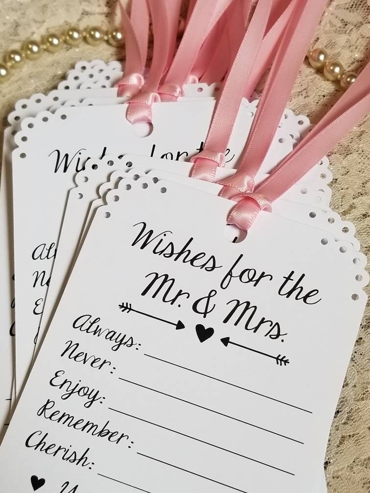 Set of 12 Bridal Shower or Wedding Wishing Tree Tags / Advice Tags ...