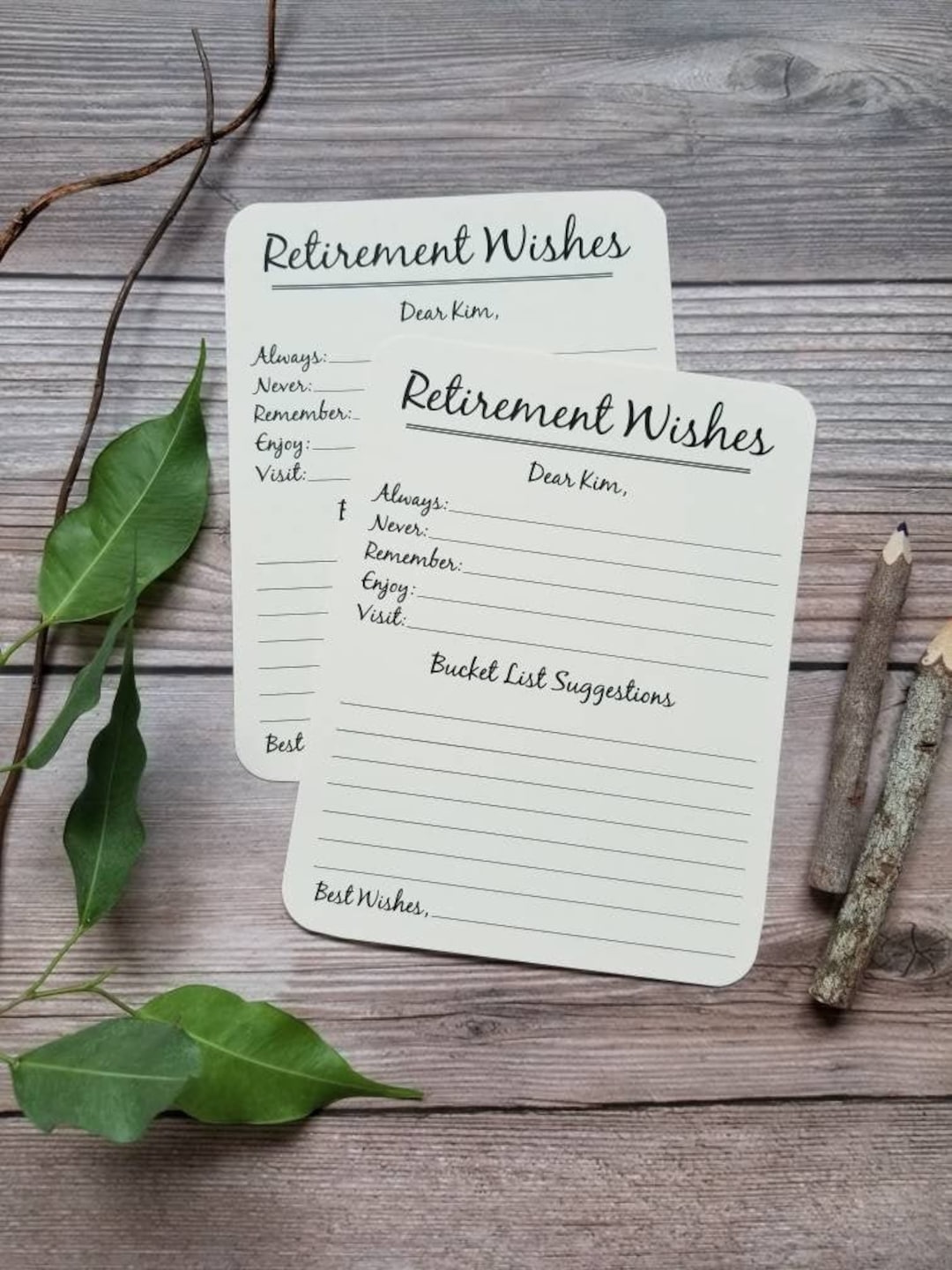 Set of 12 Handmade Retirement Wishes Cards - Advice Cards - Bucket List ...