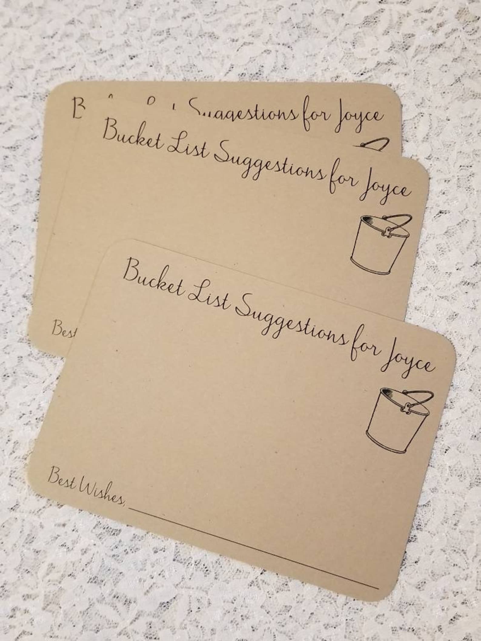 Handmade Bucket List Cards - Personalized Retirement Wish Cards ...