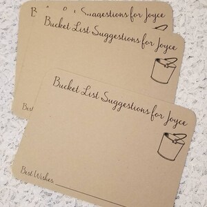Handmade Bucket List Cards - Personalized Retirement Wish Cards ...