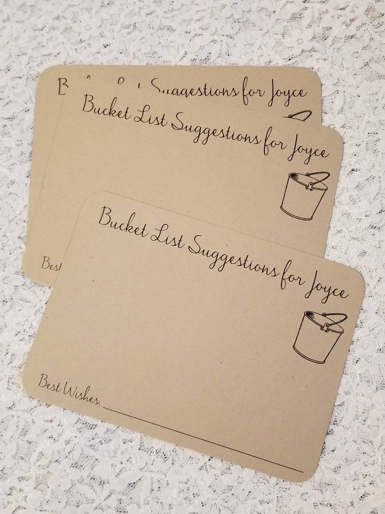 Handmade Bucket List Cards - Personalized Retirement Wish Cards ...