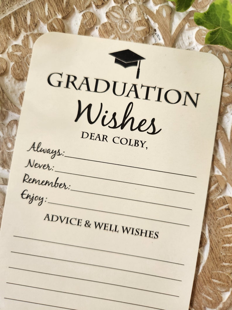 Set of 12 Graduation Wishes Cards - HANDMADE - Advice Cards for ...