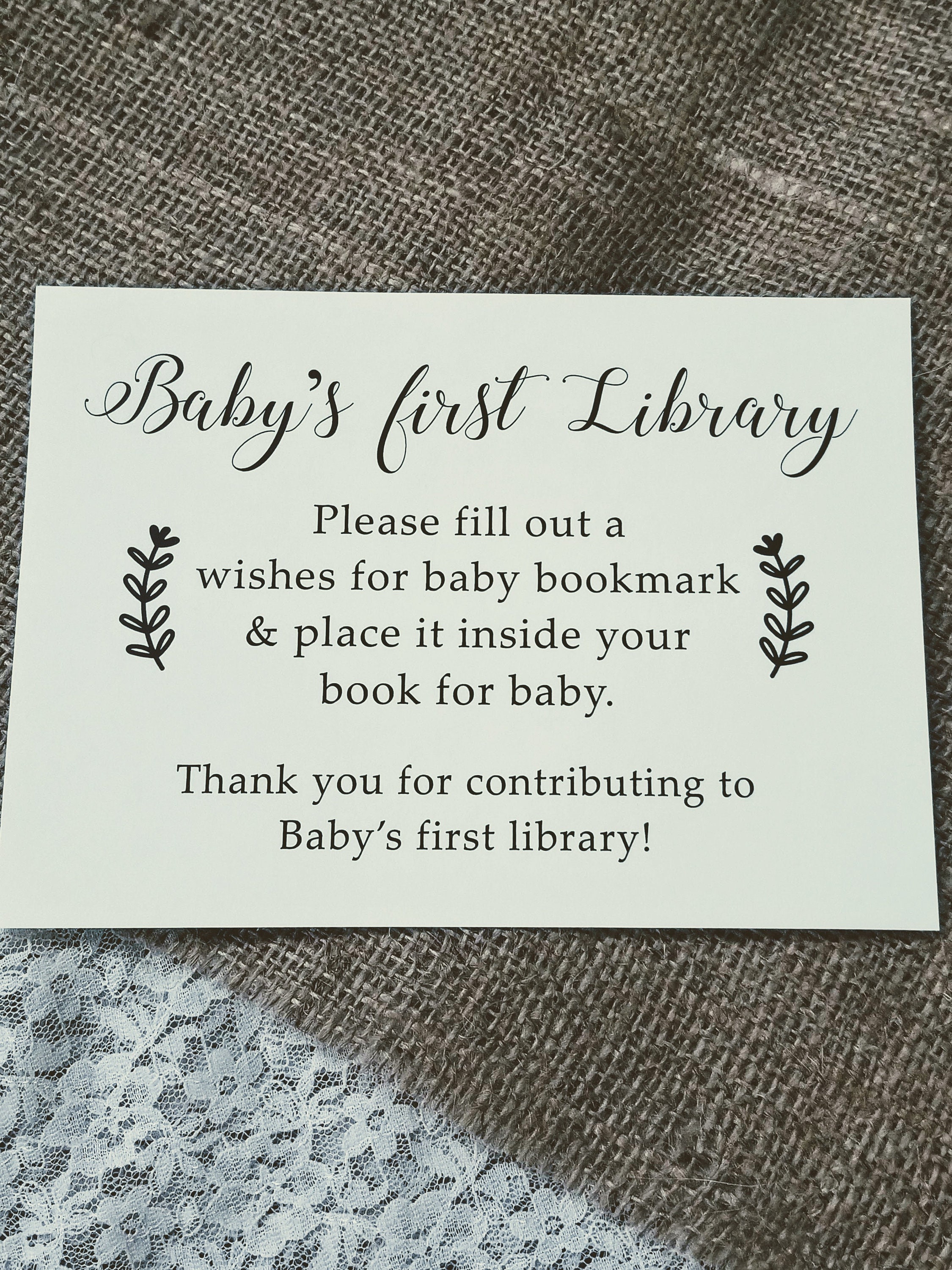 Baby's First Library 5x7 Sign Bring a Book Baby Shower - Etsy