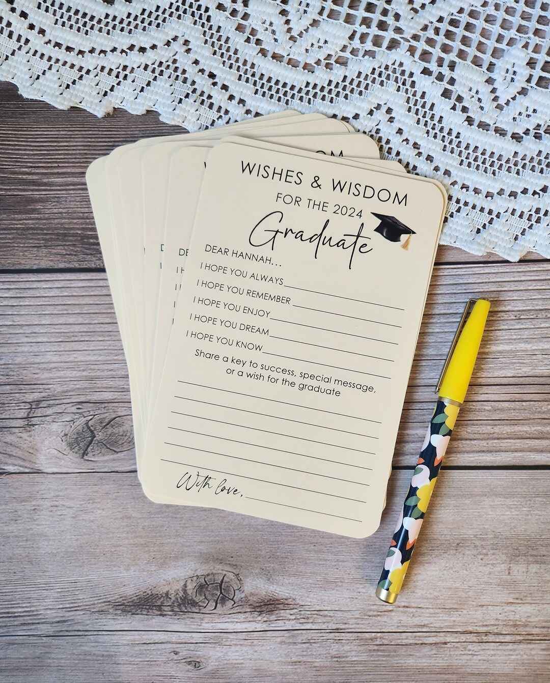 Set of 12 Graduation Wishes Cards Advice Cards for Graduation Party ...