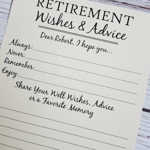 Set of 12 Handmade Retirement Wishes Advice Cards - Share a Favorite ...