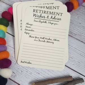 Set of 12 Handmade Retirement Wishes Advice Cards - Share a Favorite ...