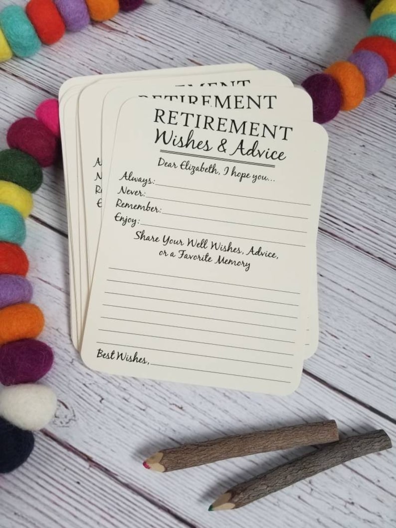 Set of 12 Handmade Retirement Wishes Advice Cards Share a - Etsy
