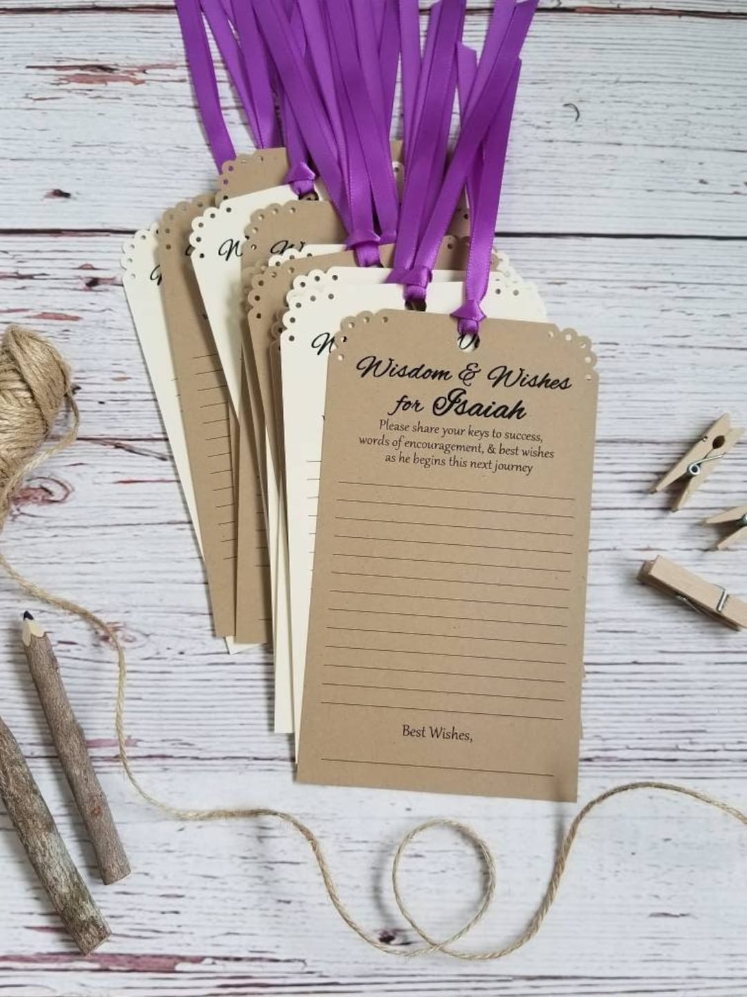 College Send off Farewell Wishing Tree Tags - Handmade Set of 12 ...