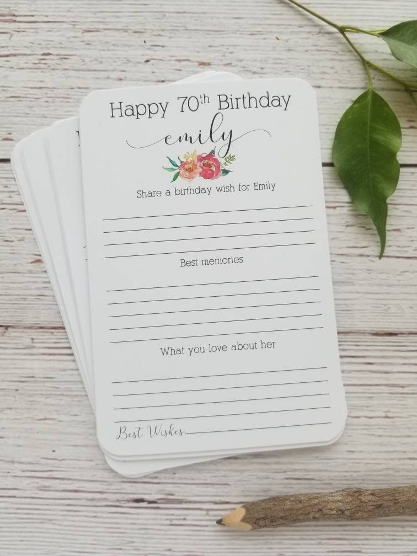 Set of 12 Happy Birthday Wishes Cards for Birthday Party / Handmade and ...
