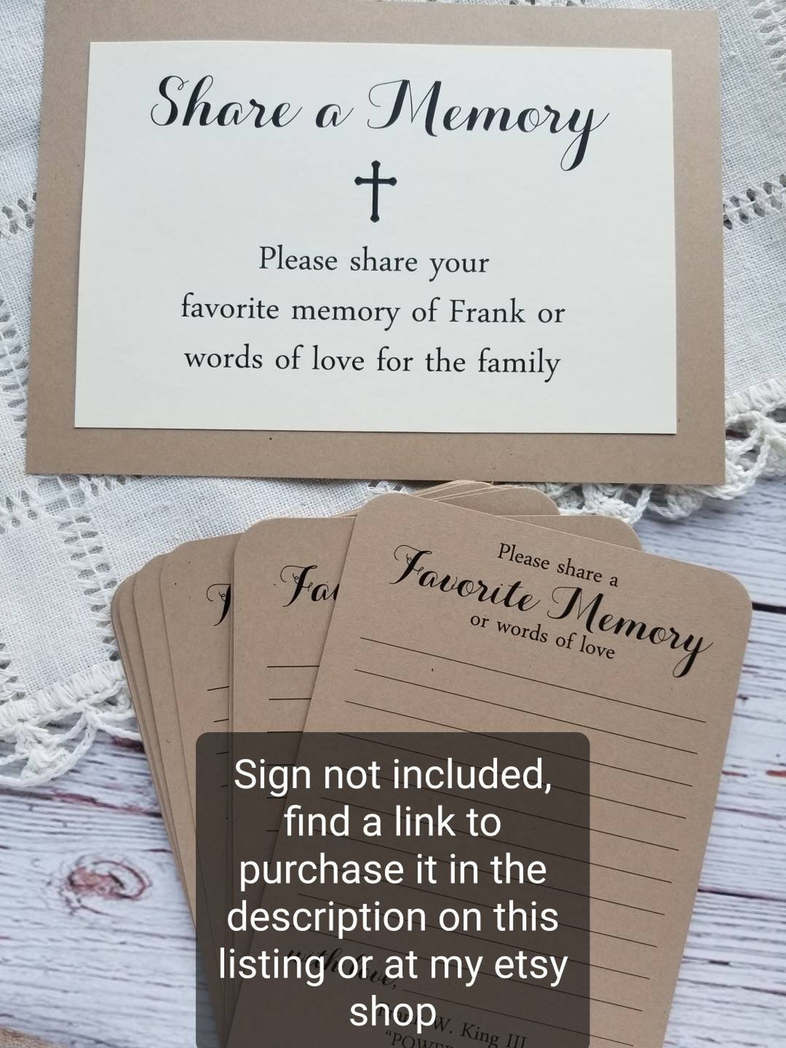 Handmade Memorial Share a Memory Cards - Memorial Cards - Share Words ...