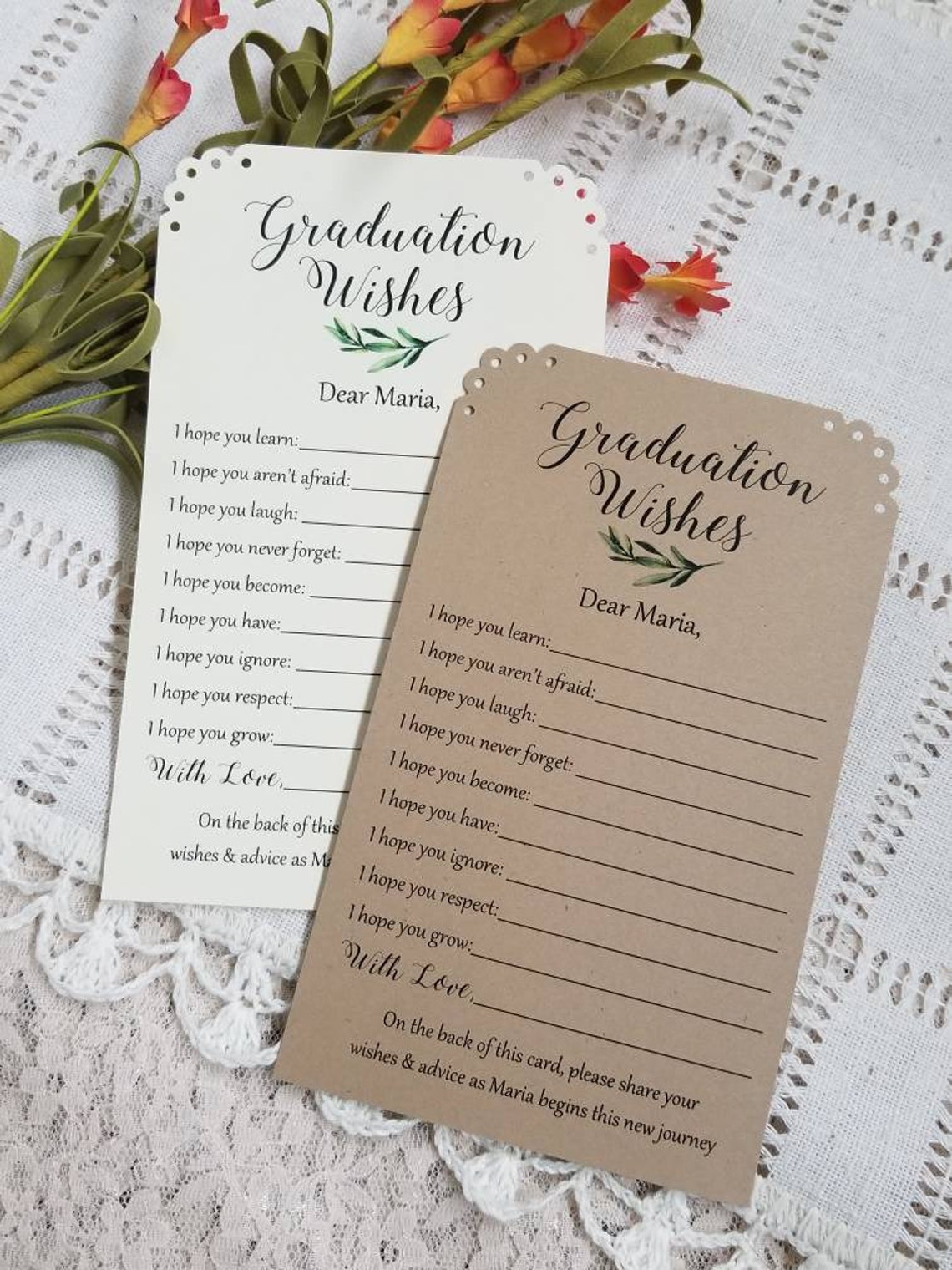 Set of 12 Graduation Wishes Cards Advice Cards for - Etsy