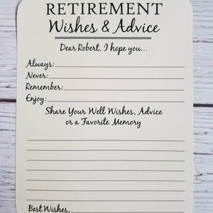 Set of 12 Handmade Retirement Wishes Advice Cards - Share a Favorite ...