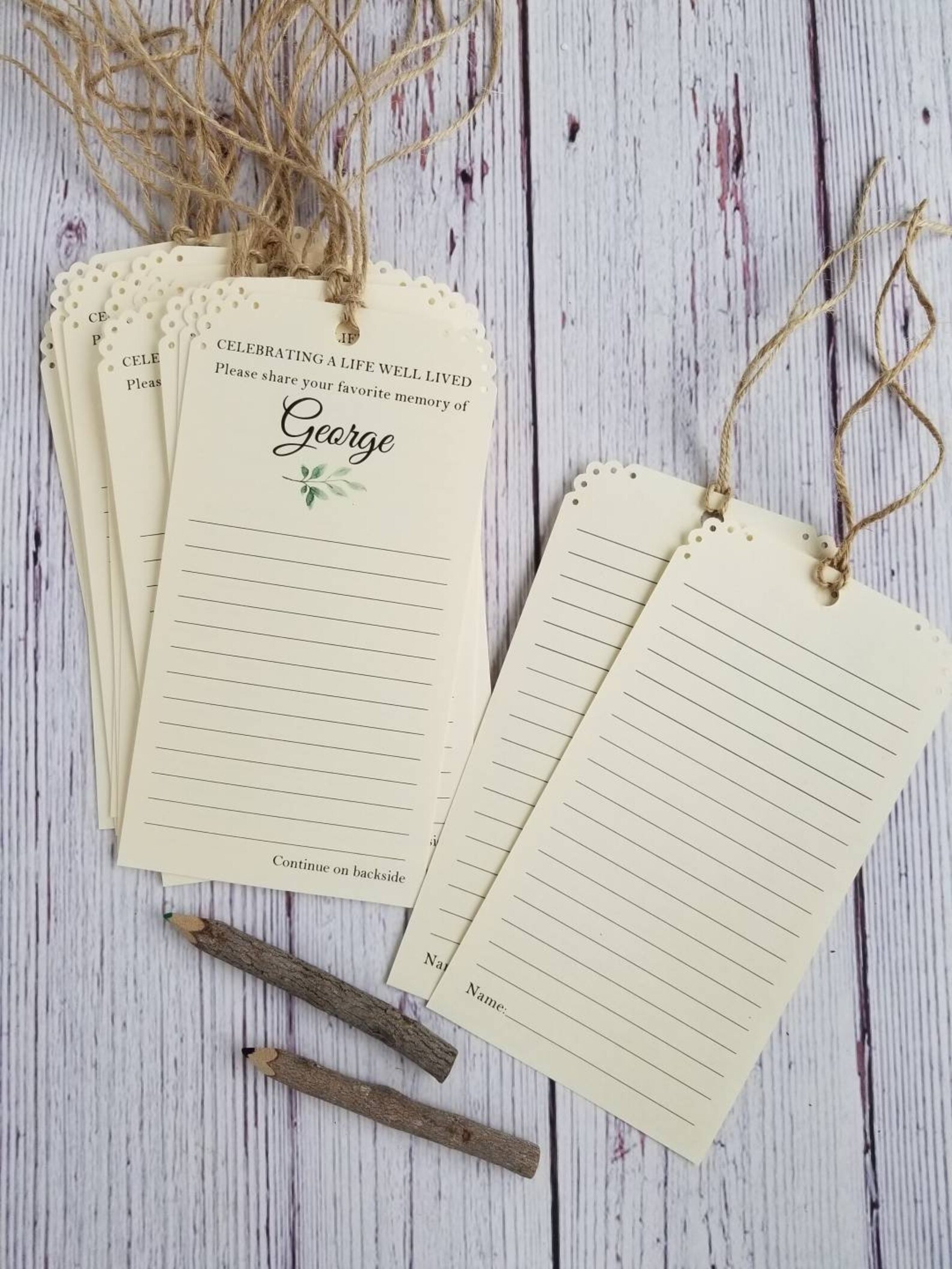 Handmade Memorial Share a Memory Tags Front Backside - Etsy