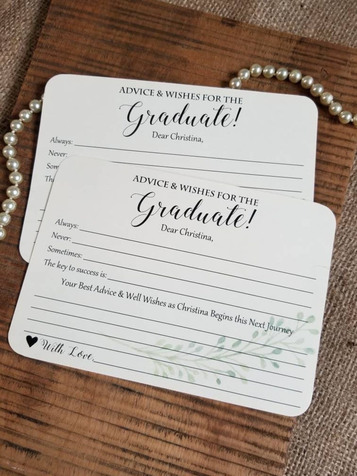 Set of 12 Graduation Wishes Cards Advice Cards for | Etsy