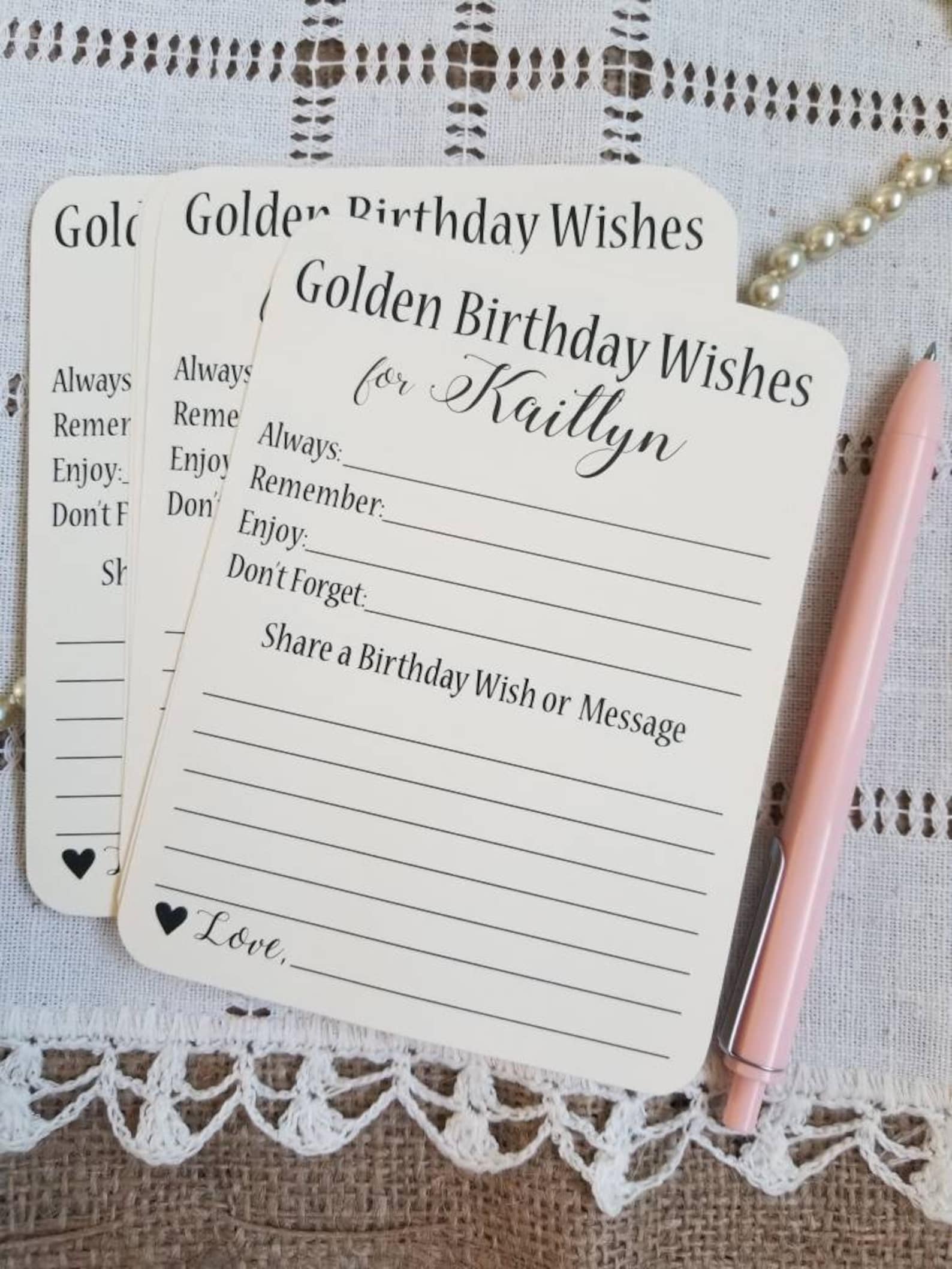 Set of 12 Birthday Wishes Cards for Birthday Party / Handmade and ...