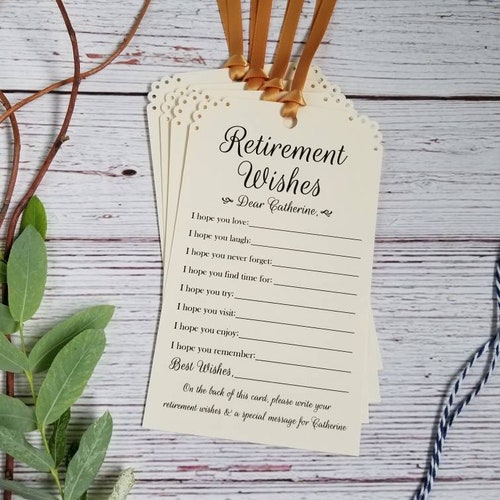 Set of 12 Handmade Retirement Wishes Cards Advice Cards | Etsy