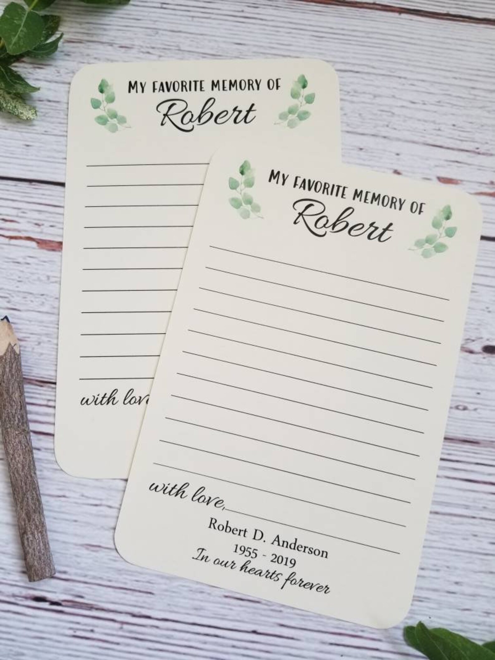 Handmade Memorial Share a Memory Cards - Memorial Cards - Share Words ...